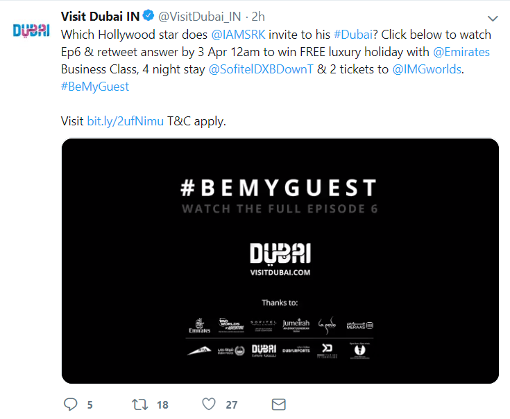 Visit Dubai Twitter - Points of Arabia